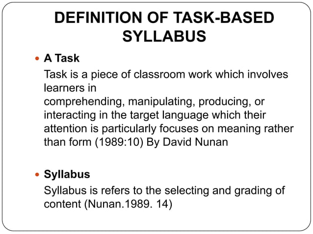 Task based syllabus | PPTX