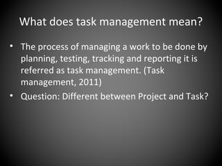 Task management workflow and tool | PPT