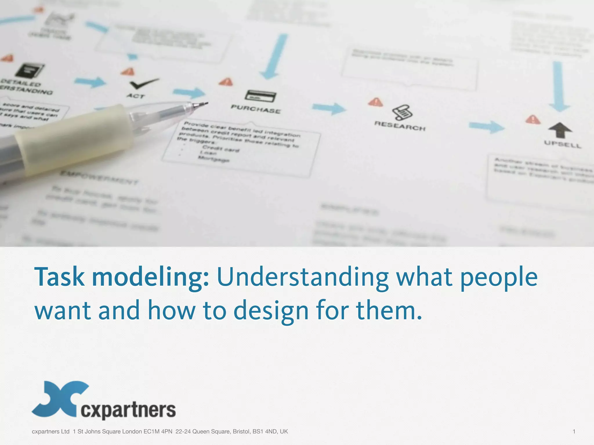 Task modeling: Understanding what people want and how to design for ...