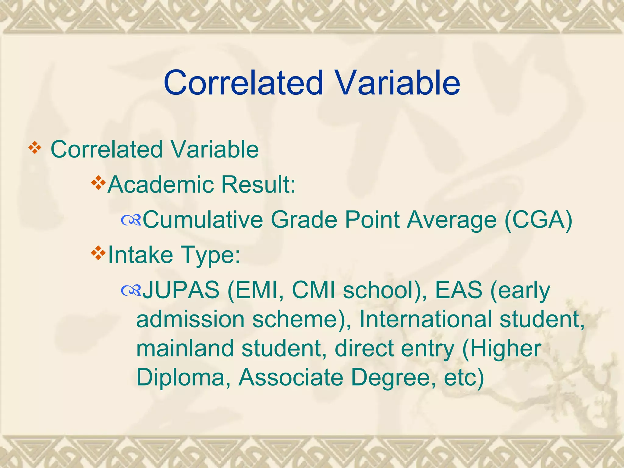Task of Correlation Research Questions | PPT