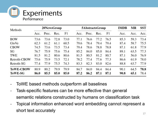 Task oriented word embedding for text classification | PPT