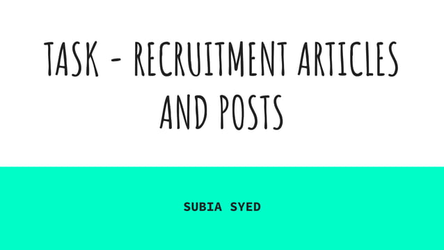 Task recruitment articles and posts | PPT