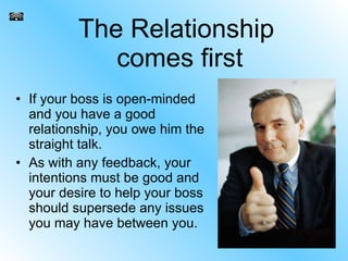 Sharing e Giving Your Boss Feedback | PPT | Resume Writing and Advice ...