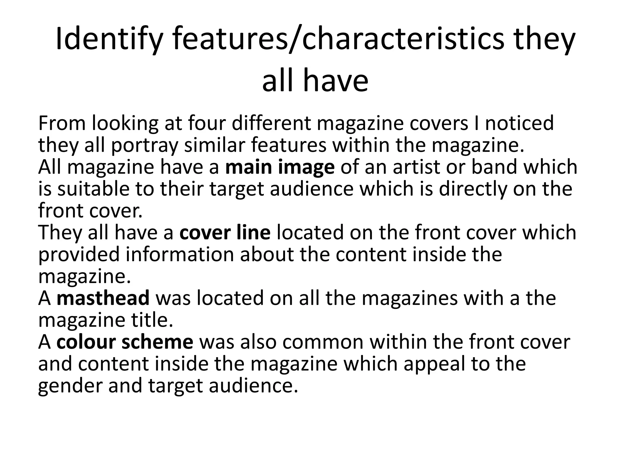 Task 1: Music magazine research and planning | PPTX