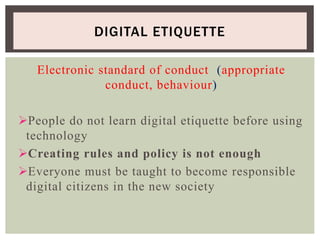 Core elements of Digital Citizenship | PPSX | Technology & Computing