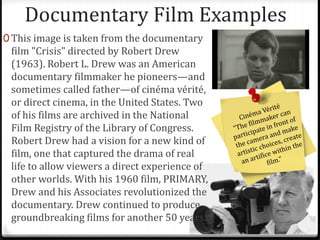 Task 1 | PPTX | Documentary | Genres