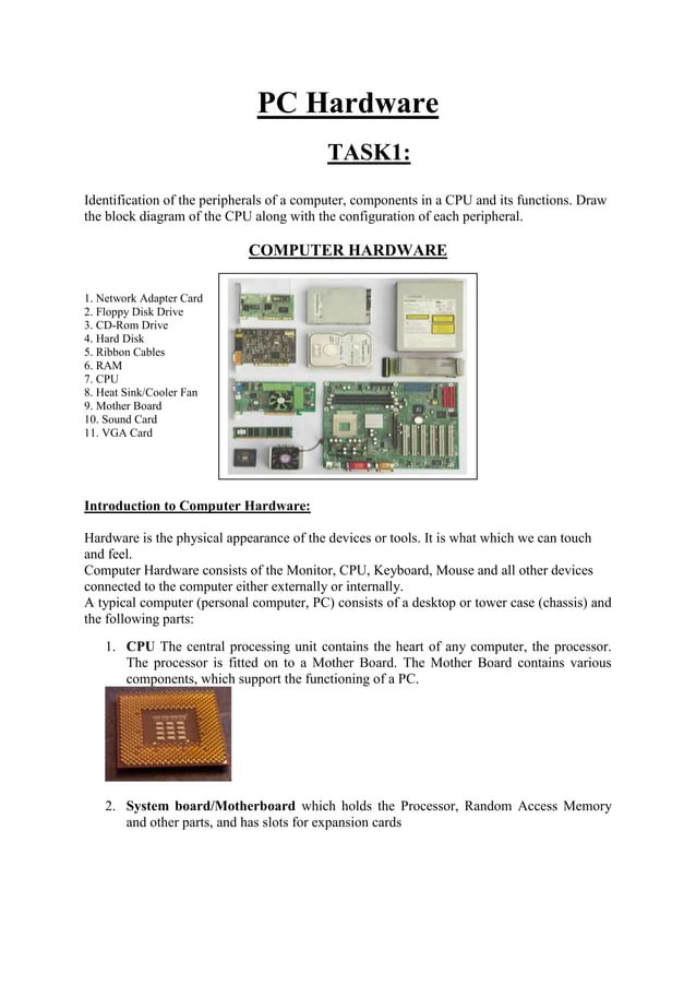 task1.doc | Computer Peripherals | Computing