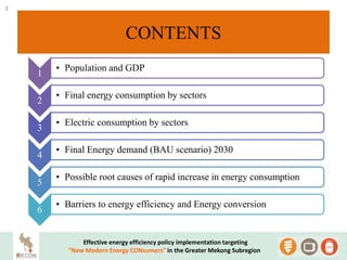 [Task 1 2] Final energy consumption and reduction scenarios for lao's ...