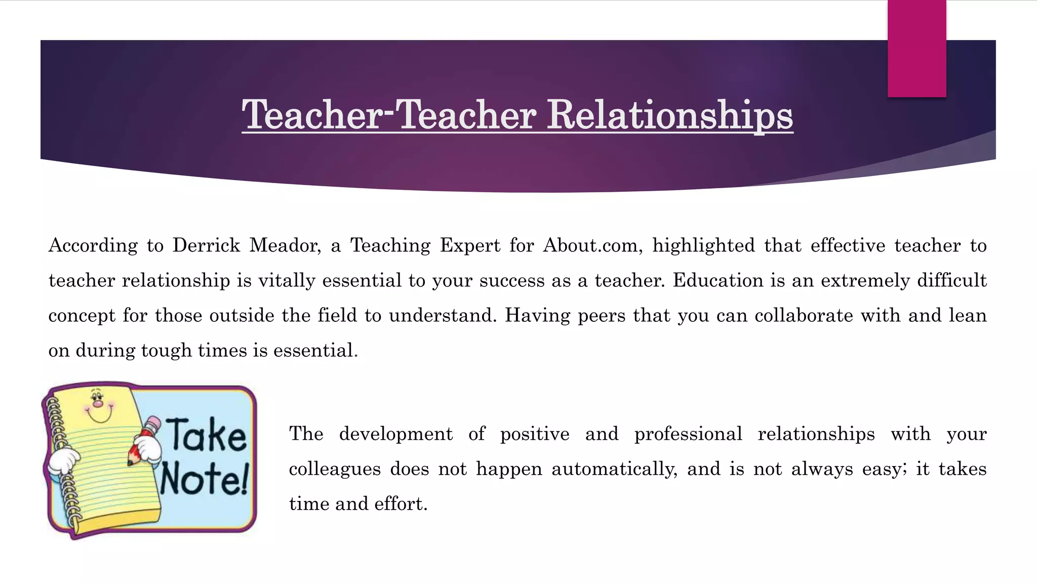 Developing Positive Relationships with Parents, Students and Other ...