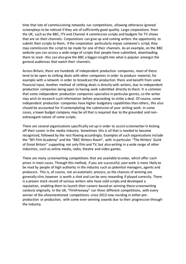 Task 1 evaluate scriptwriters | PDF Task 1 evaluate scriptwriters | PDF