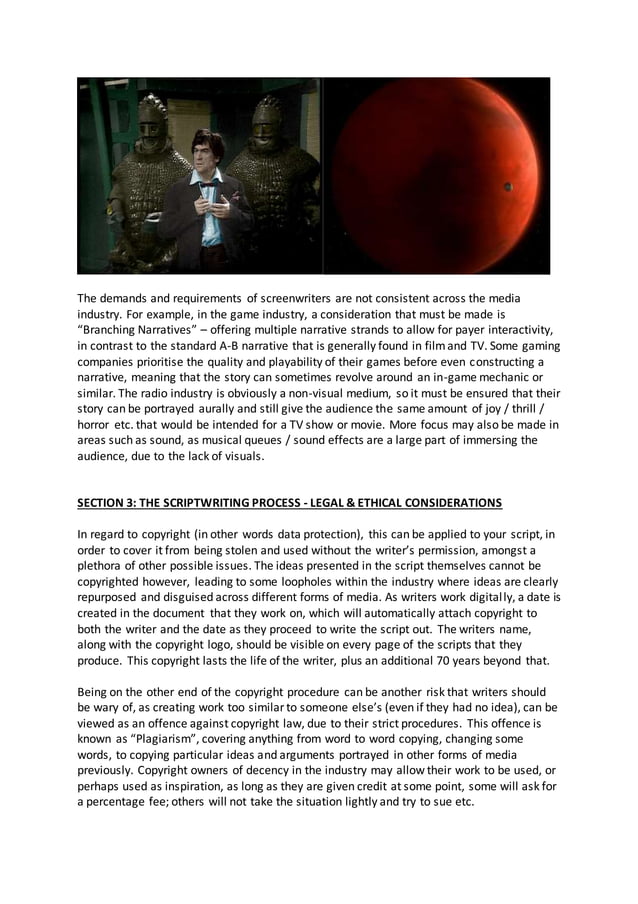 Task 1 evaluate scriptwriters | PDF Task 1 evaluate scriptwriters | PDF
