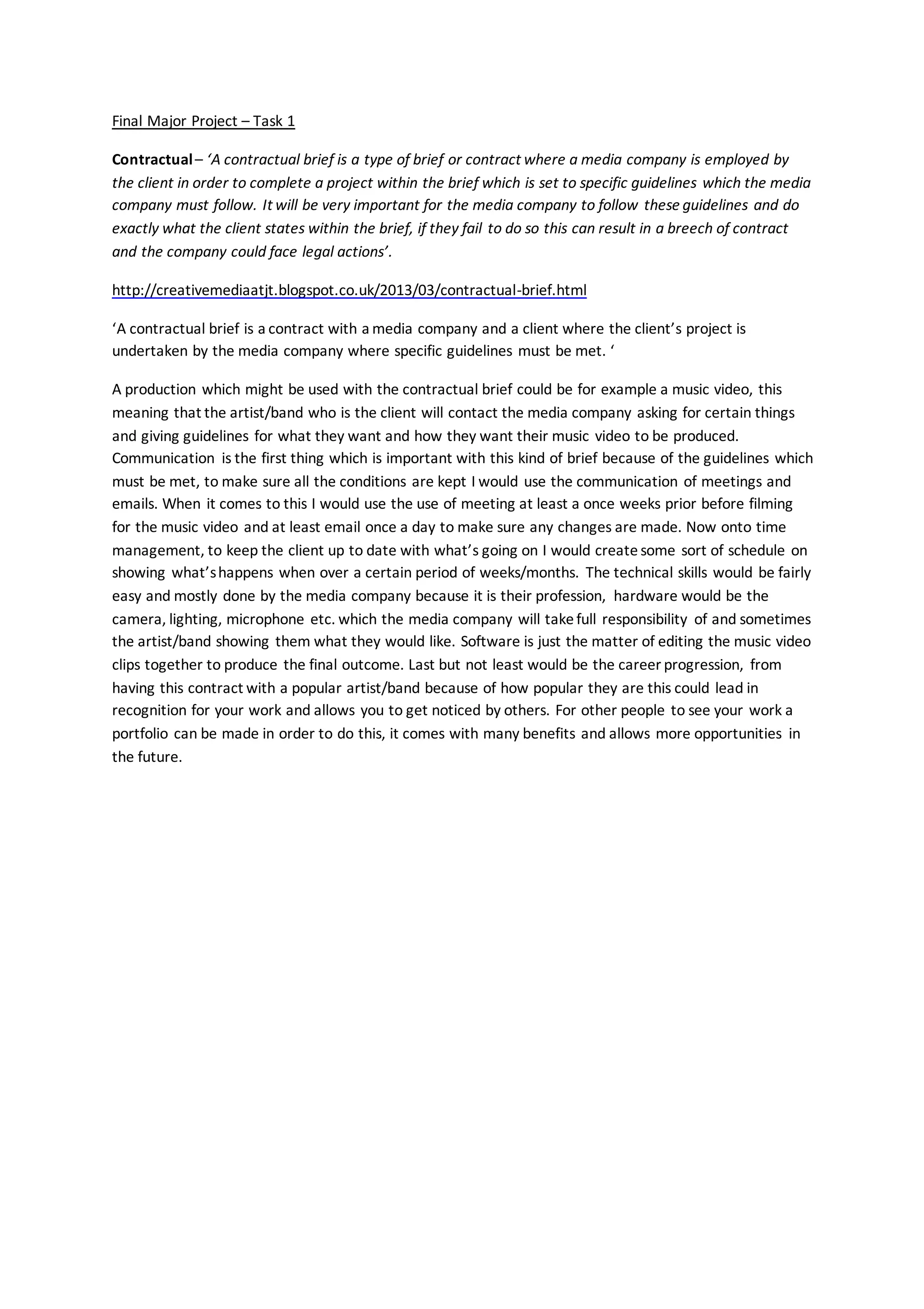 Task 1 - Media Briefs | DOCX