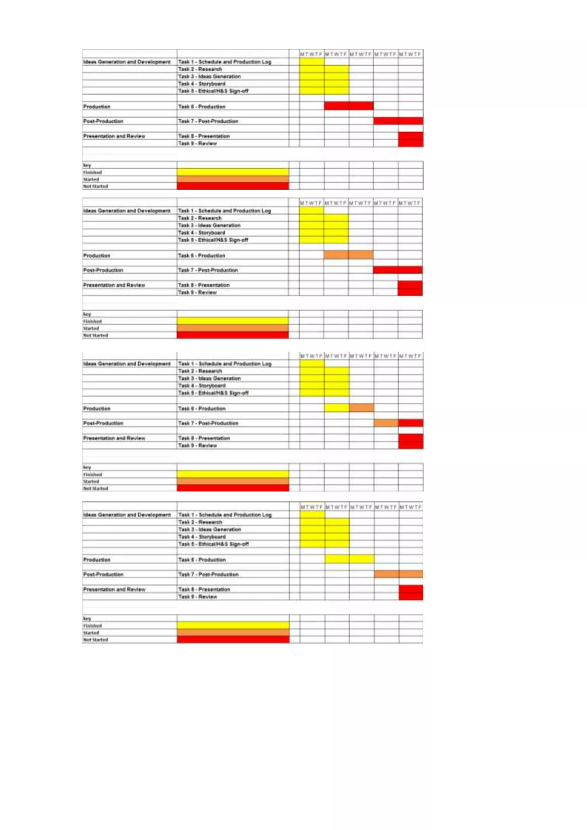 Task 1 schedule | DOCX