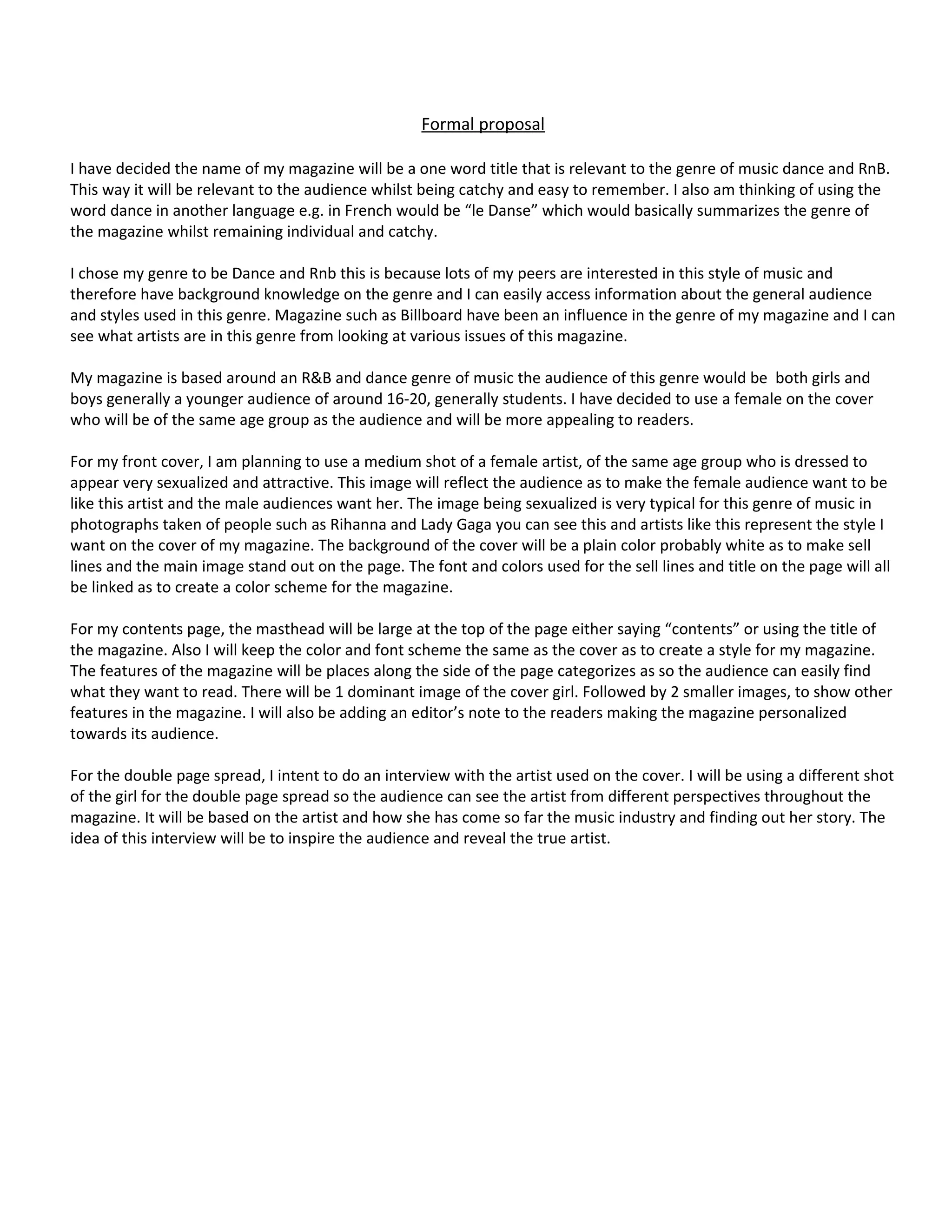 Task 10 Formal Proposal | PDF