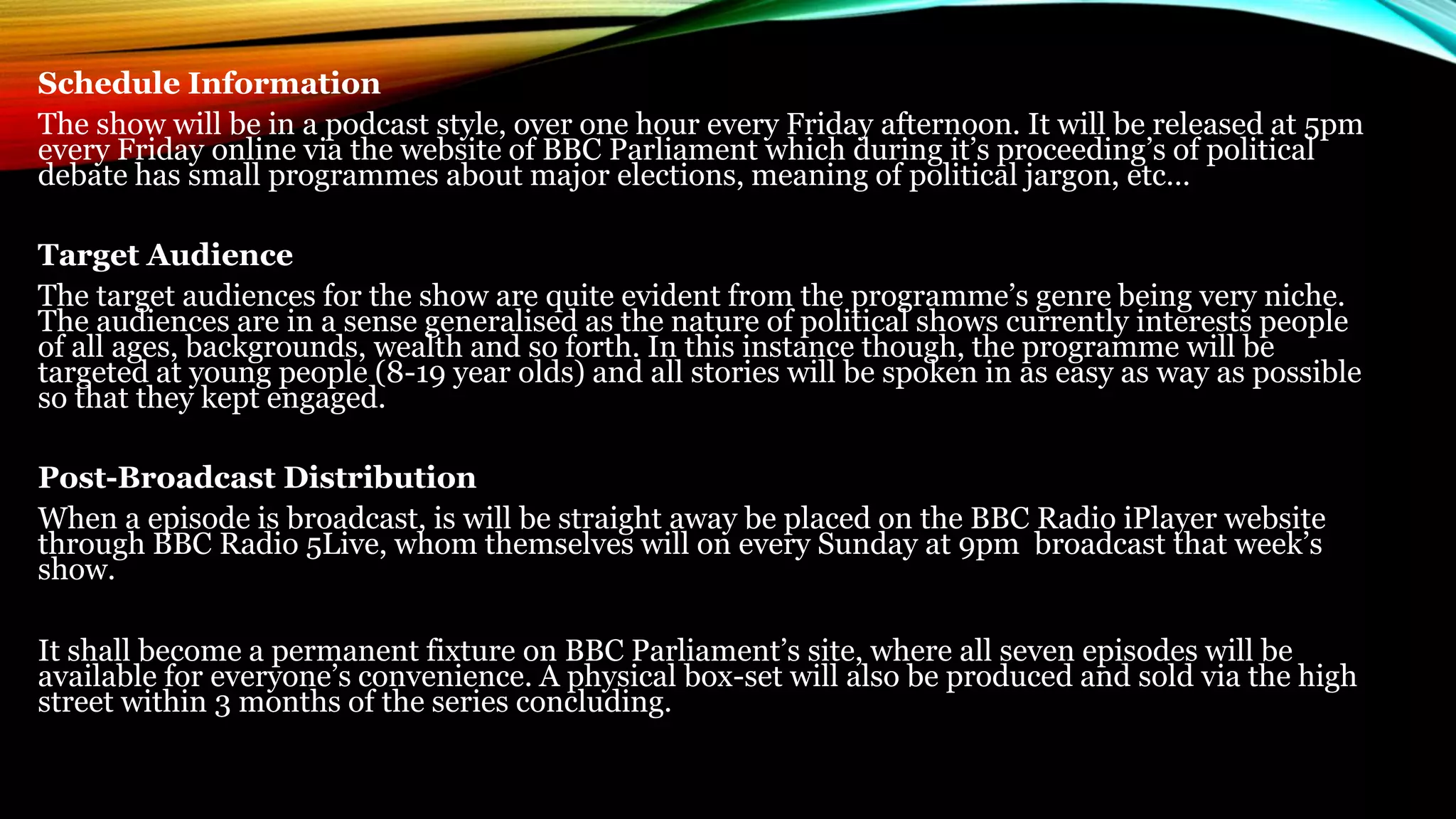 Task 12 - Presentation Pitch | PPTX | Talk Show | Genres