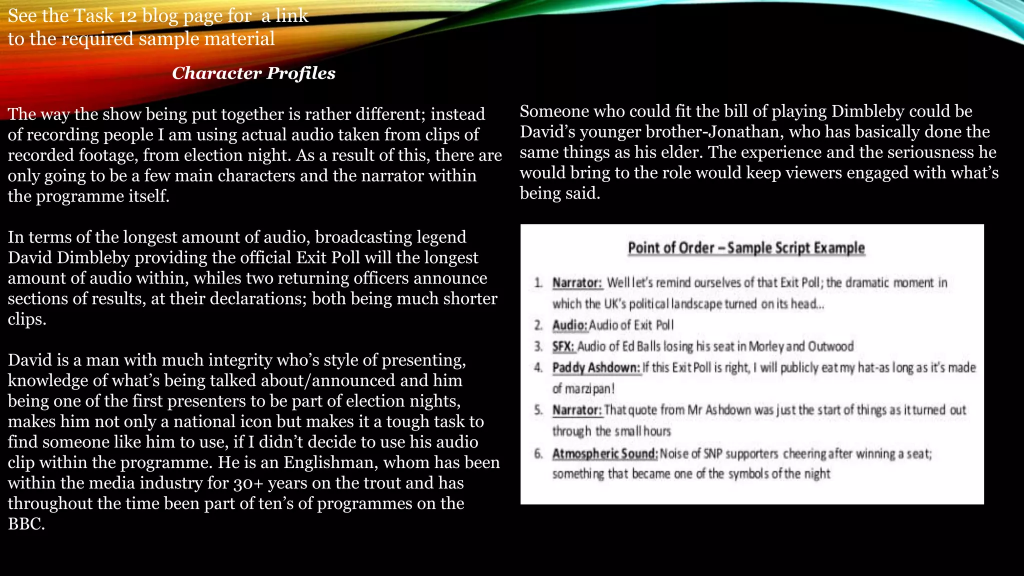 Task 12 - Presentation Pitch | PPTX | Talk Show | Genres