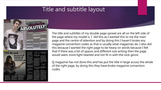 Task 16 evaluation question 1 double page spread | PPT