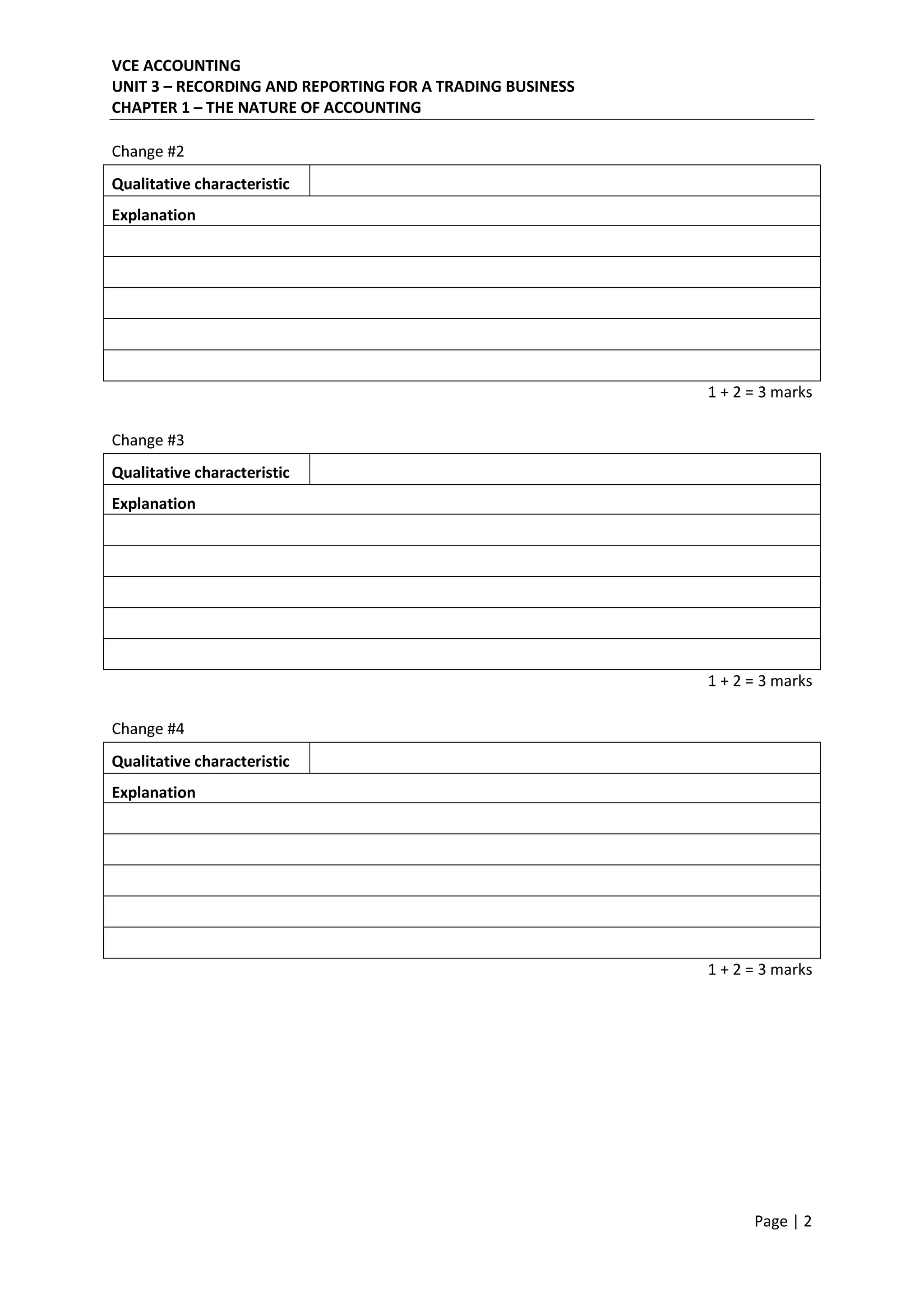 Task 1A Qualitative Characteristics | PDF