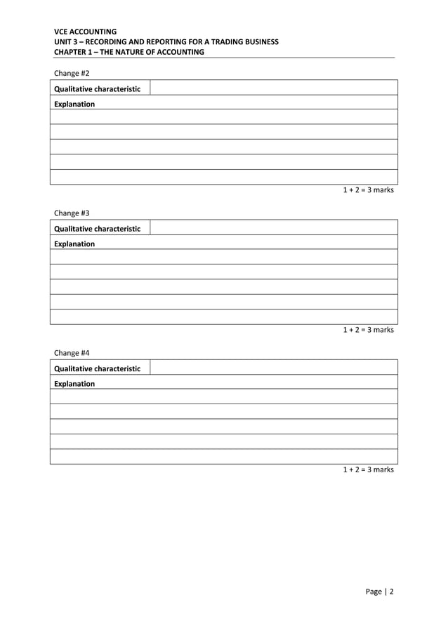 Task 1A Qualitative Characteristics | PDF
