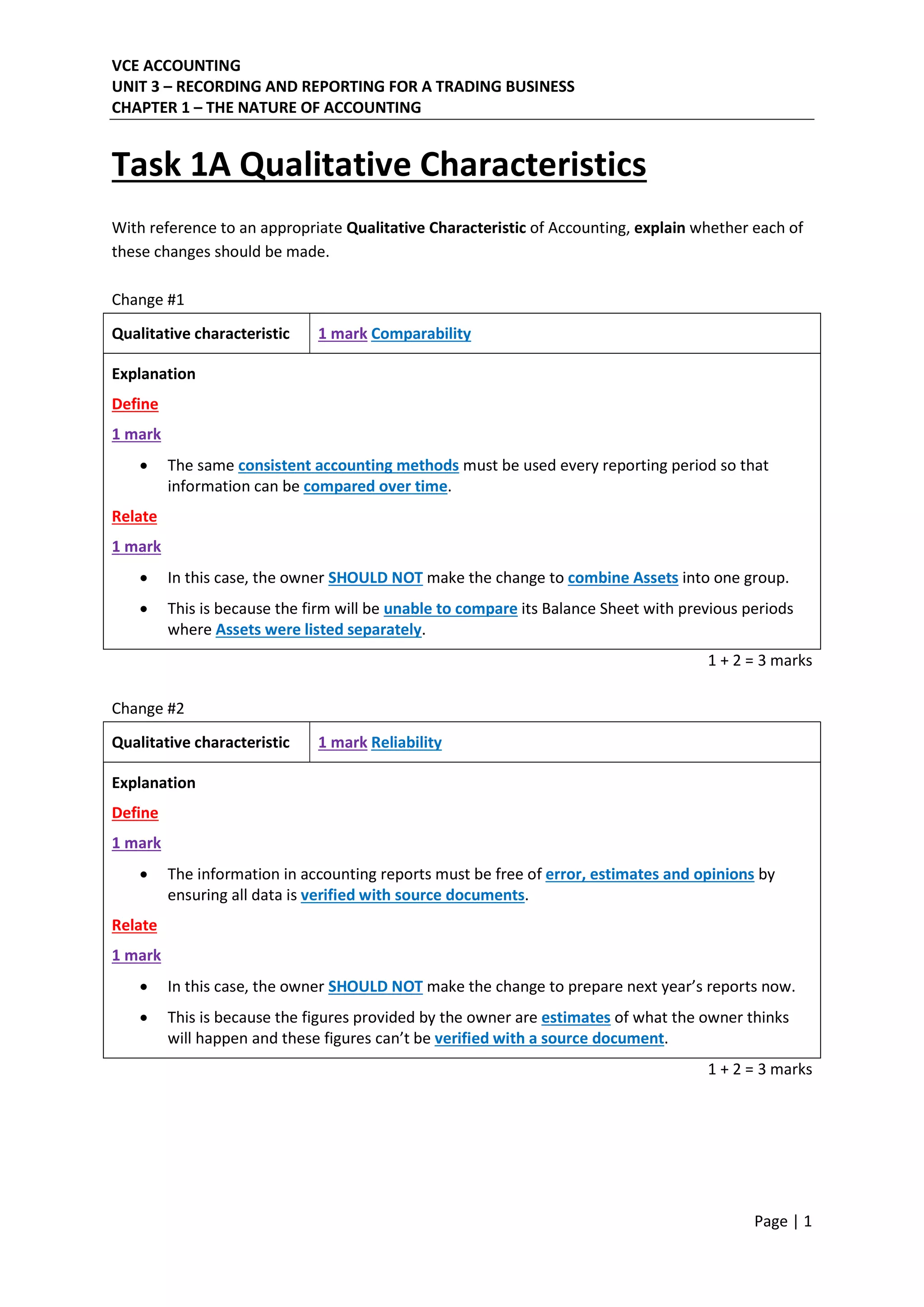 Task 1A Qualitative Characteristics Solutions | PDF | Stocks and Bonds | Personal Investing
