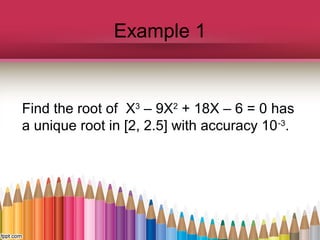 Bisection and fixed point method | PPT | Physics | Science