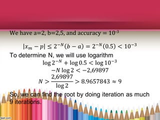 Bisection and fixed point method | PPT | Physics | Science