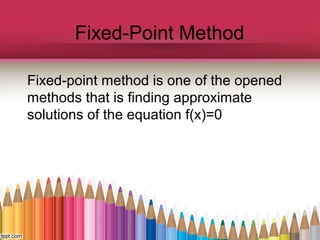 Bisection and fixed point method | PPT | Physics | Science