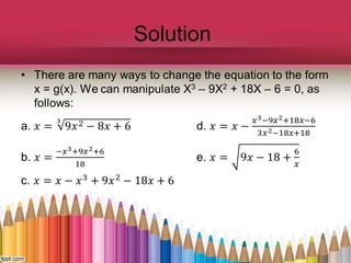 Bisection and fixed point method | PPT