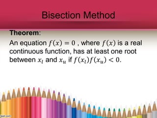 Bisection and fixed point method | PPT | Physics | Science