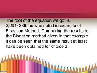 Bisection and fixed point method | PPT | Physics | Science