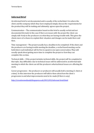 Task 1 Different types Of Briefs | DOCX | Resume Writing and Advice ...