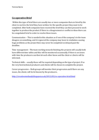 Task 1 Different types Of Briefs | DOCX | Resume Writing and Advice ...