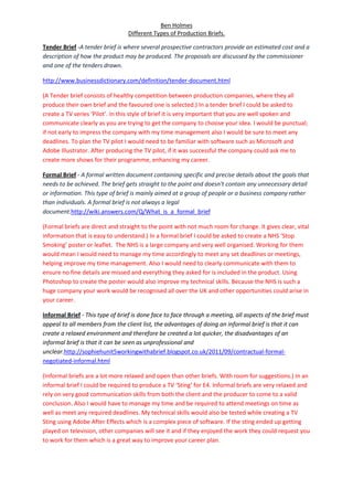 Task 1 brief types | PDF