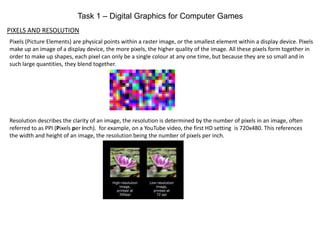 Task 1 – digital graphics for computer games | PPT