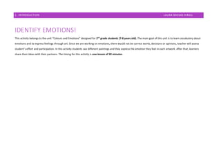 Identifying emotions through art | PPT
