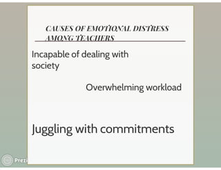 Causes of Emotional Distress Among Malaysian Teachers | PPT