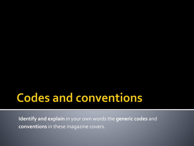 Magazine cover codes and conventions analysis | PPTX