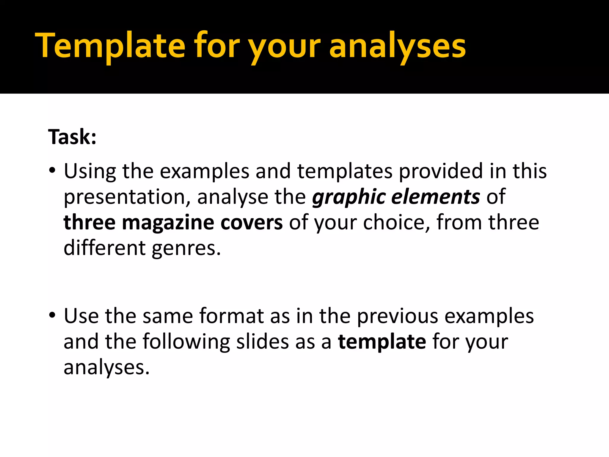 Magazine cover graphic elements analysis | PPTX