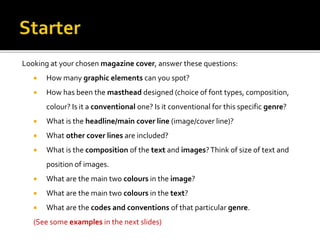 Magazine cover graphic elements analysis | PPTX