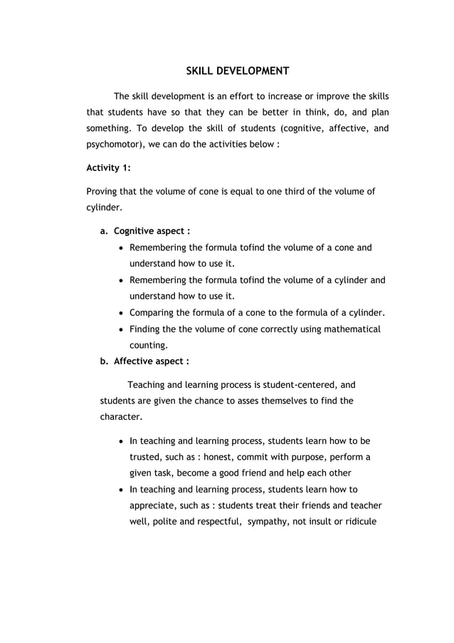 Task 1 PPM - Group 1 - Skill Development | PDF