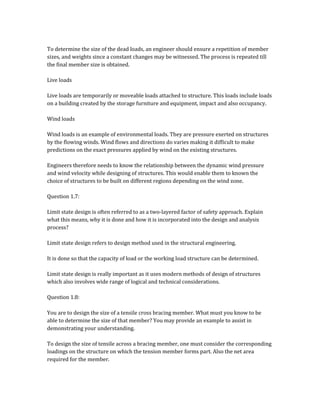Task 1 Structural Design Principles Question For.pdf | Civil ...