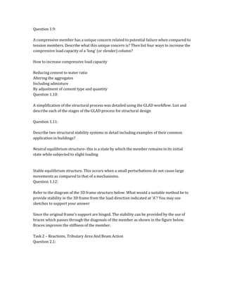 Task 1 Structural Design Principles Question For.pdf | Civil ...