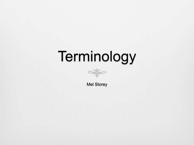 Task 1 Terminology | PPT