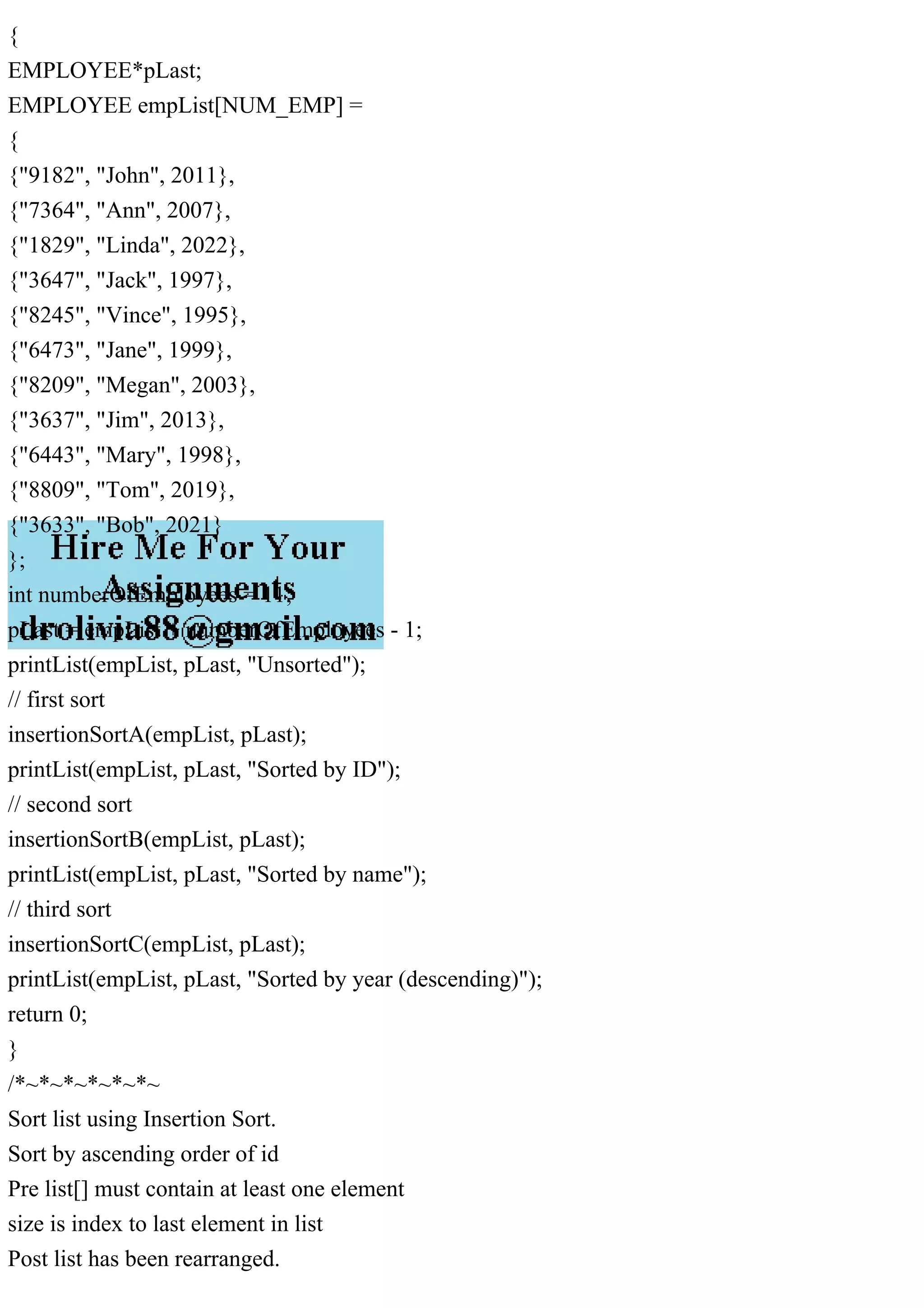 Task 1this Program Sorts An Array Of Employee Structures Usinpdf