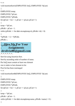 Task 1This program sorts an array of EMPLOYEE structures usin.pdf ...