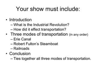 Industrial Revolution Webquest: Task 2 | PPT