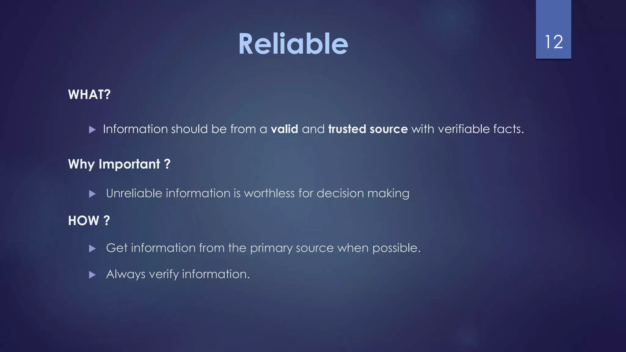 Characteristics of good information | PPTX