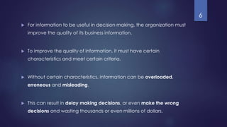 Characteristics of good information | PPTX