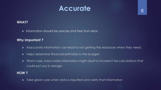 Characteristics of good information | PPTX