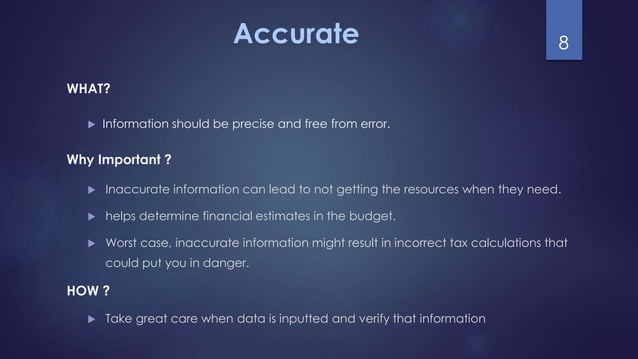 Characteristics of good information | PPTX